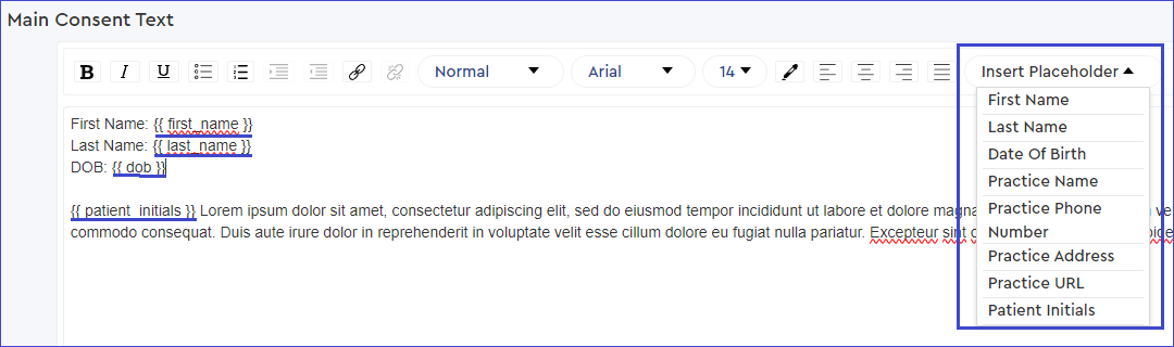 Consent Forms Customization